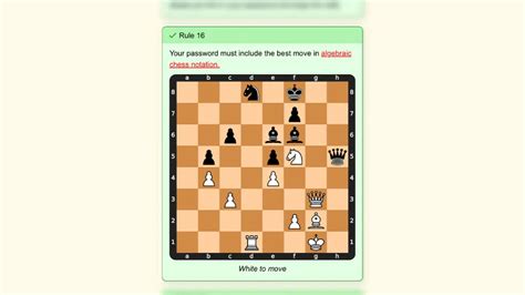 Password Game Rule 16 How To Find The Best Chess Move In Algebraic