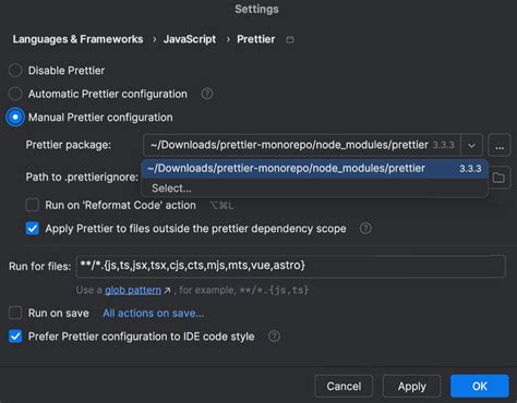 Prettier PhpStorm Documentation