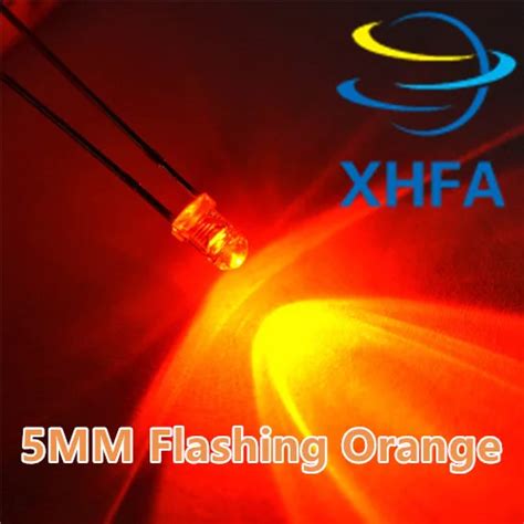 Pcs Mm Orange Flash Flashing Blink Amber Water Clear Bright LED Leds Flashing Orange Led DAN