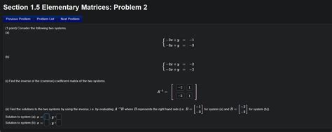 solved section 1 5 elementary matrices problem 2 previous