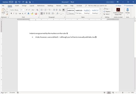 How To Indent In Word And Use Tabs And Rulers
