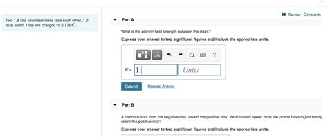Solved II Review Constants Part A Two Cm Diameter Chegg