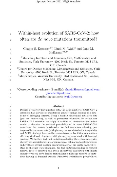 Pdf Within Host Evolution Of Sars Cov 2 How Often Are Mutations