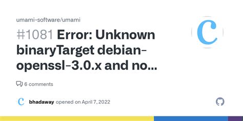 Error Unknown Binarytarget Debian Openssl 30x And No Custom Binaries Were Provided · Issue