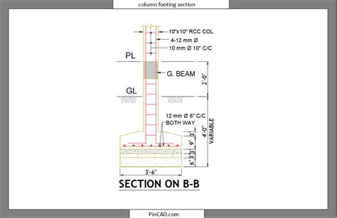 Column Footing Section Download Now Pincad