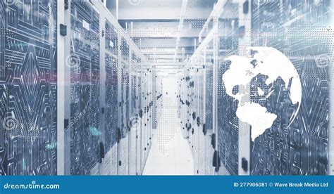 Animation Of Spinning Globe And Microprocessor Connections Against