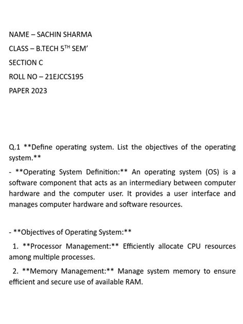 Os 2023 Solution Pdf Process Computing Scheduling Computing
