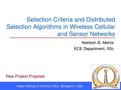 ppt selection criteria and distributed selection algorithms in