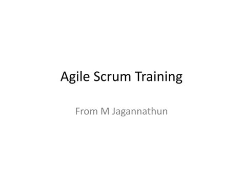 Agile Scrum Training Ppt