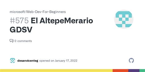 El Altepemerario Gdsv · Issue 575 · Microsoft Web Dev For Beginners · Github