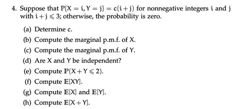 solved 4 suppose that p{x i y j} c i j for