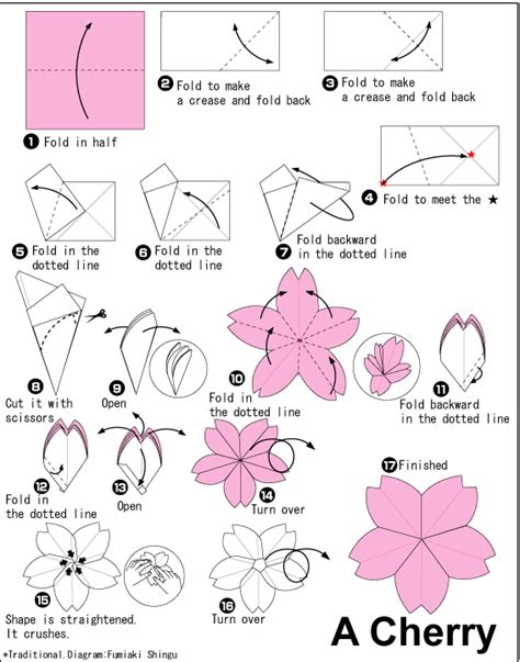 Flower Origami Cherry Flower Paper Origami Guide