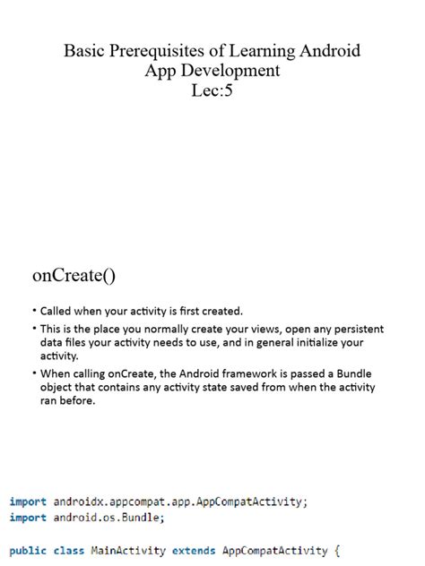 Activities In Mobile App Development Pdf Android Operating System Computer File