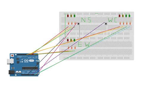Circuit Design Traffic Light Tinkercad