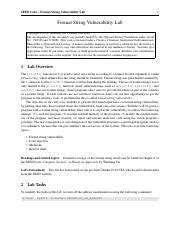 Format String Server Pdf SEED Labs Format String Vulnerability Lab