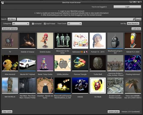Screenshot Issue 6 Sketchfab Unreal Plugin GitHub