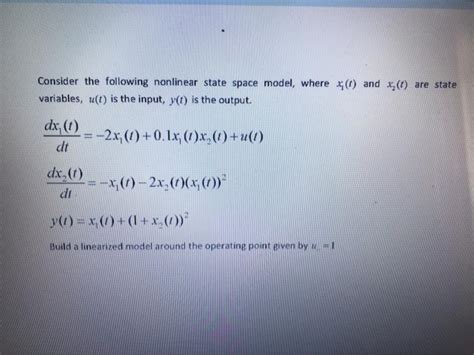 Solved Consider The Following Nonlinear State Space Model