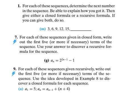 Solved For Each Of These Sequences Determine The Next Chegg