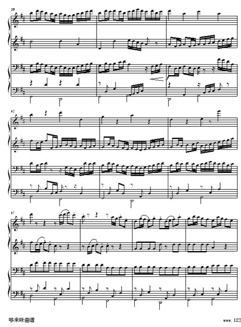 Canon 四手联弹 帕赫贝尔 Pachelbel 钢琴谱 五线谱
