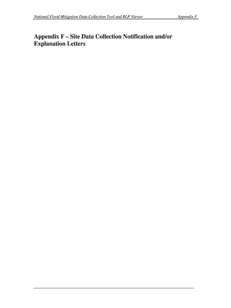 Fillable Online Appendix F Site Data Collection Notification Andor
