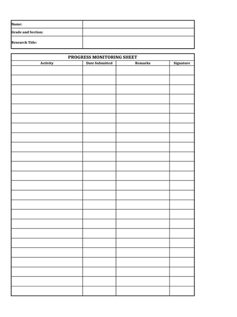 Monitoring Sheets Pdf