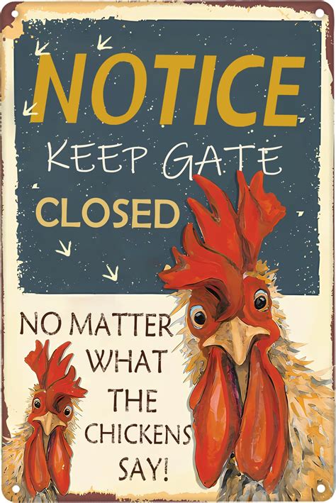 Meijiafei Funny Chicken Sign For Chicken Lovers Novelty