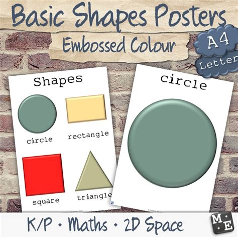 2d Shape Classification Basic Shapes Printable Colour Beveled Edge