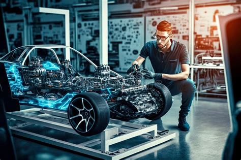 Development And Assembly Of New Car Models In Modern Automotive Industry Stock Illustration