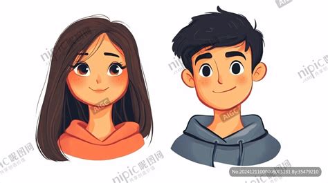 Ai创作图卡通人物形像设计 情侣卡通头像创意设计 3d男女卡通形象 人物卡通形象设计 卡通人物形象设计 卡通情侣头像创意设计 情侣卡通合影 正面人物插画 青年男女插画 卡通人像设计 原创卡通