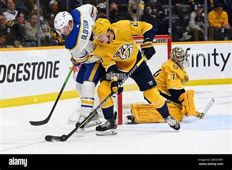 Buffalo Sabres Left Wing Victor Olofsson 71 And Nashville Predators