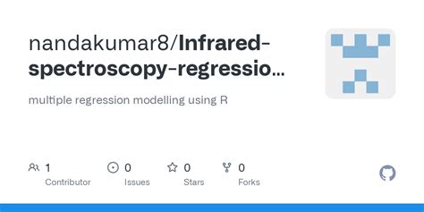 Github Nandakumar8infrared Spectroscopy Regression Model Multiple Regression Modelling Using R