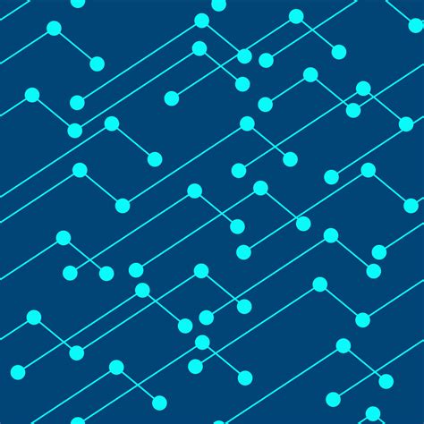 Futuristic Networking Technology Seamless Background Blue Colors Wrapping Paper Textile