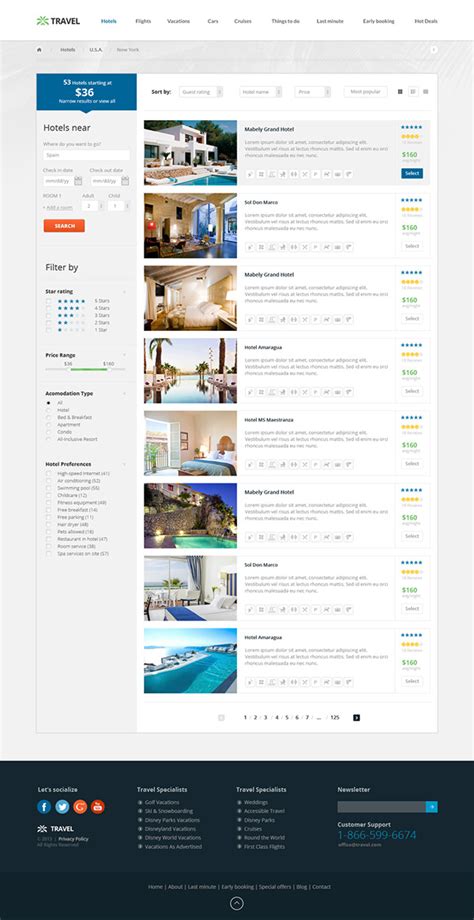 Travel Agency Responsive Hotel Online Booking Template On Behance
