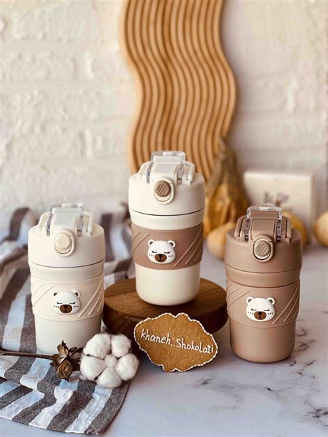 خرید تراول ماگ دور سیلیکون کرم قهوه ای خرسی 00640 خانه شکلاتی