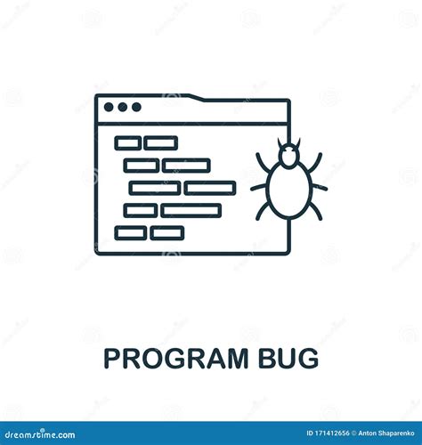 Program Bug Line Icon Thin Design Style From Programmer Icon