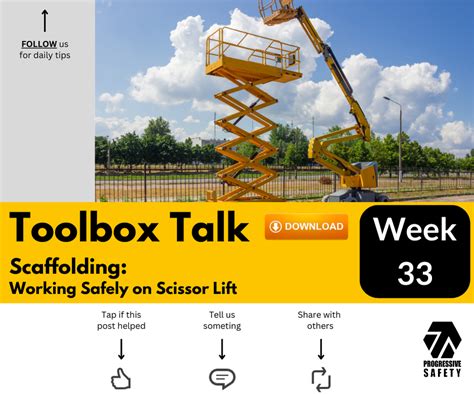 Toolbox Talk Wk 33 Scaffolding Working Safely On Scissor Lifts