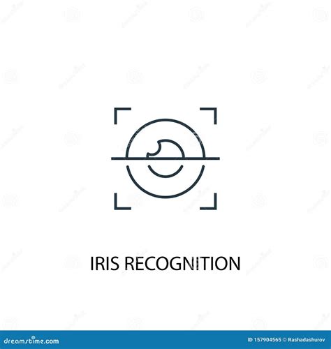 Iris Recognition Concept Line Icon Stock Vector Illustration Of Lens