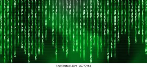Binary Code Green Neon Glow Matrix Stock Vector Royalty Free