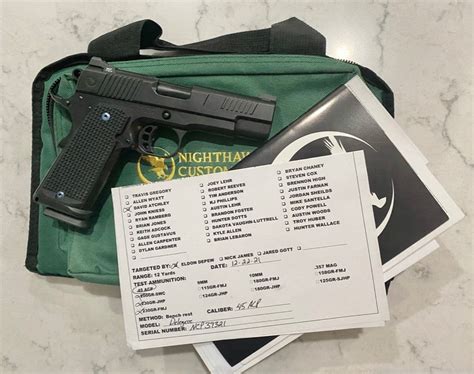 Nighthawk Custom Delegate 45acp Black Out Edition Nib Tee Gun Vault