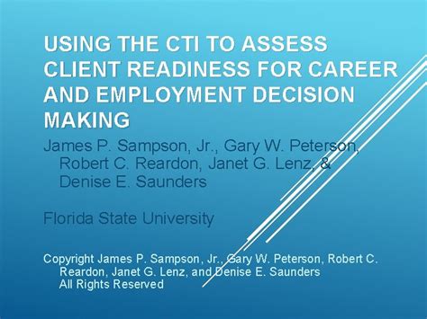 Using The Cti To Assess Client Readiness For
