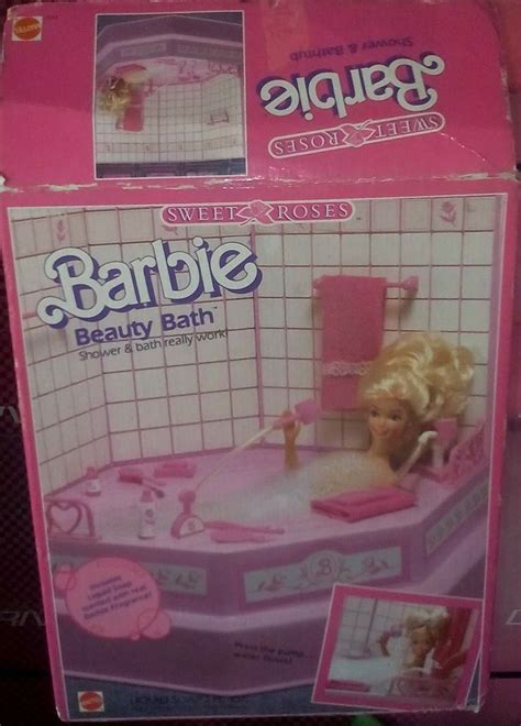 Vintage Barbie Bathroom Set In Pink Retro Doll Accessories