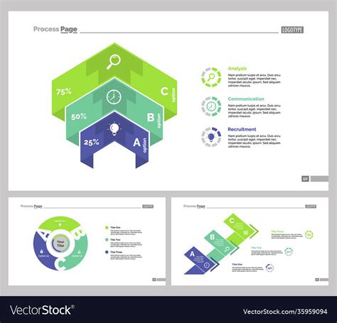 Three Consulting Slide Templates Set Royalty Free Vector