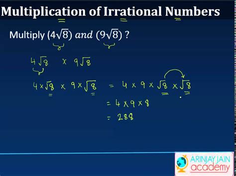 Multiplication Of Irrational Numbers Class 9 Mathematics Ssc Icse Cbse Youtube