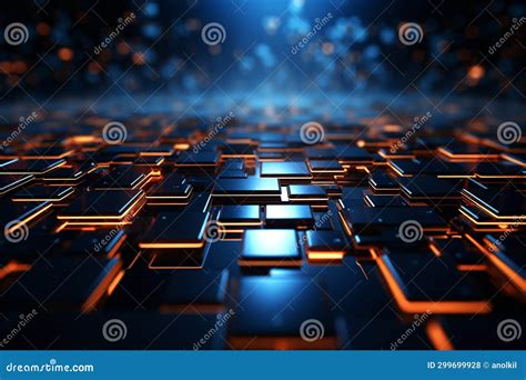 Abstract Technology Background 3d Rendering 3d Illustration Ai Generative Stock Illustration