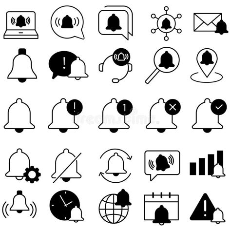 Notification Icon Vector Set Alarm Illustration Sign Collection Message Symbol Or Logo Stock