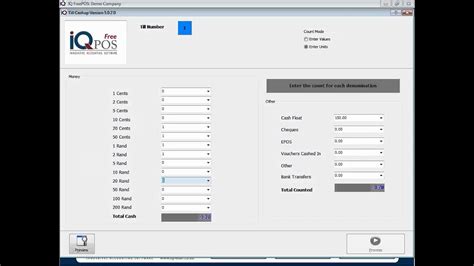 iq pos pos pos backoffice 4 1 cashup enter amounts youtube