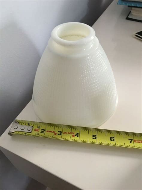 Vintage Corning White Milk Glass Torchiere Lamp Shade Waffle Diffuser 6” Antique Price Guide