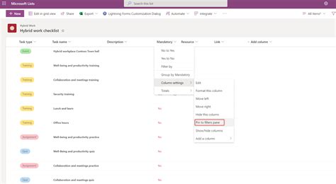 Pin A List Column To Filter Pane In Microsoft Lists D Arce Hess S Blog
