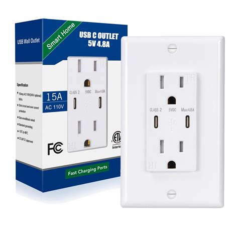 臺灣110v美標雙usb Type C插座 5v 4 8a牆壁插座 Type C快充插座 蝦皮購物