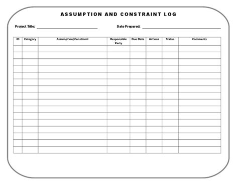 3 6 Assumption And Constraint Log Pdf